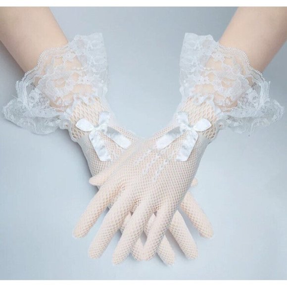 Unbranded | Accessories | Womens Lace Wedding White Gloves Tea Party ...
